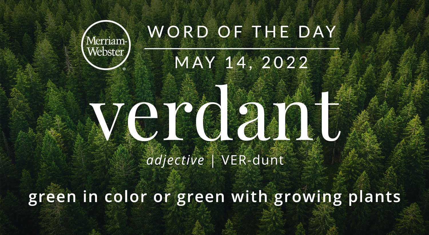Merriam-Webster Word of the Day: Verdant — Michael CavaciniMichael Cavacini